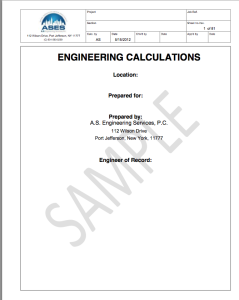 Sample Engineering Plans, Reports & Calculations